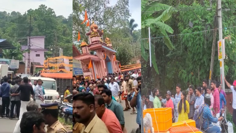 DYFI/PFI attack temple in Kerala: Hindu devotees resist