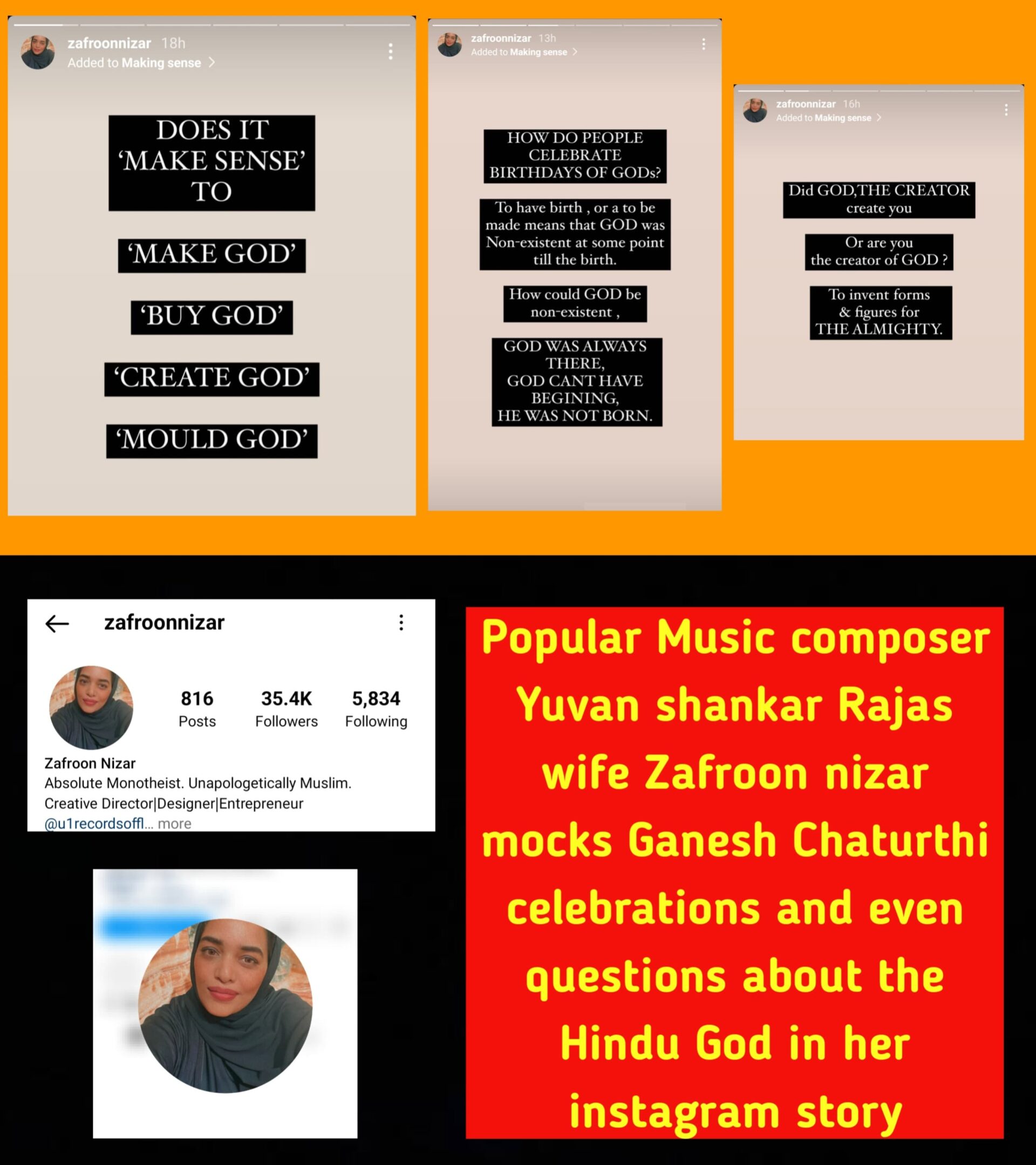 Zafroon Nizar, Muslim wife of Yuvan Shankar Raja - A typical mix of ...